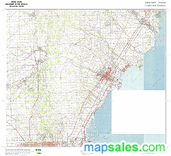 Monroe County, MI Topo Wall Map by MarketMAPS