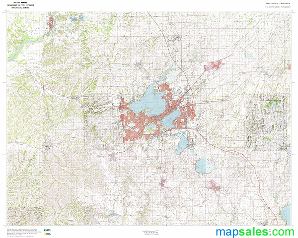 Dane County, WI Topo Wall Map by MarketMAPS - MapSales