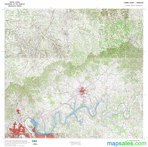 Sumner County Tn Topo Wall Map By Marketmaps Mapsales