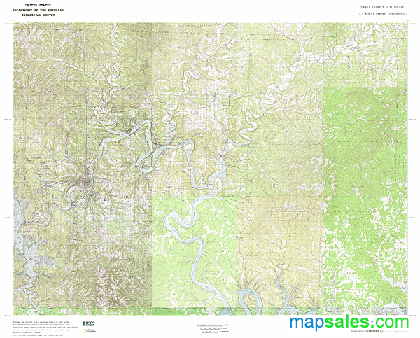Taney County, MO Topo Wall Map by MarketMAPS - MapSales
